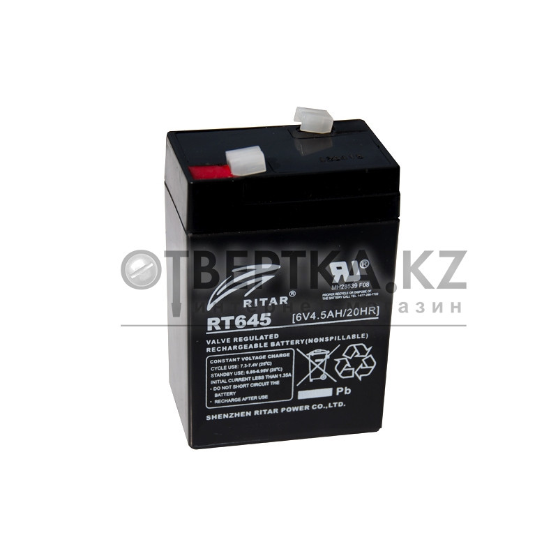 Аккумулятор Ritar 6V 4.5Ah (RT645) купить в Алматы, цена оптом и в ...