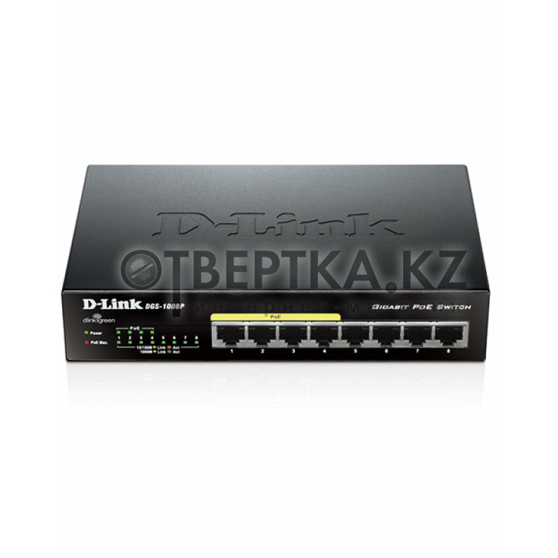 Коммутатор D-Link DGS-1008P/C1B купить в Алматы, цена оптом и в розницу ...